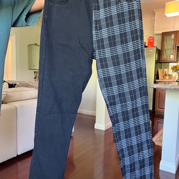Edikted | Jeans | Half Plaid Half Black Jean | Poshmark